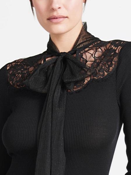 col montant et noeud en plumetis - Oscalito - Lingerie Mauve